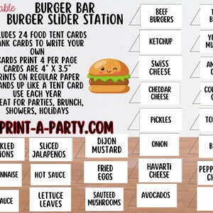 BURGER SLIDER BAR | Burger Slider Station Setup - White | Make Your Own ...