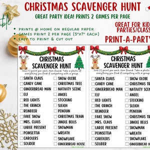 Christmas Scavenger Hunt Printable | Holiday Party Game | Holiday ...