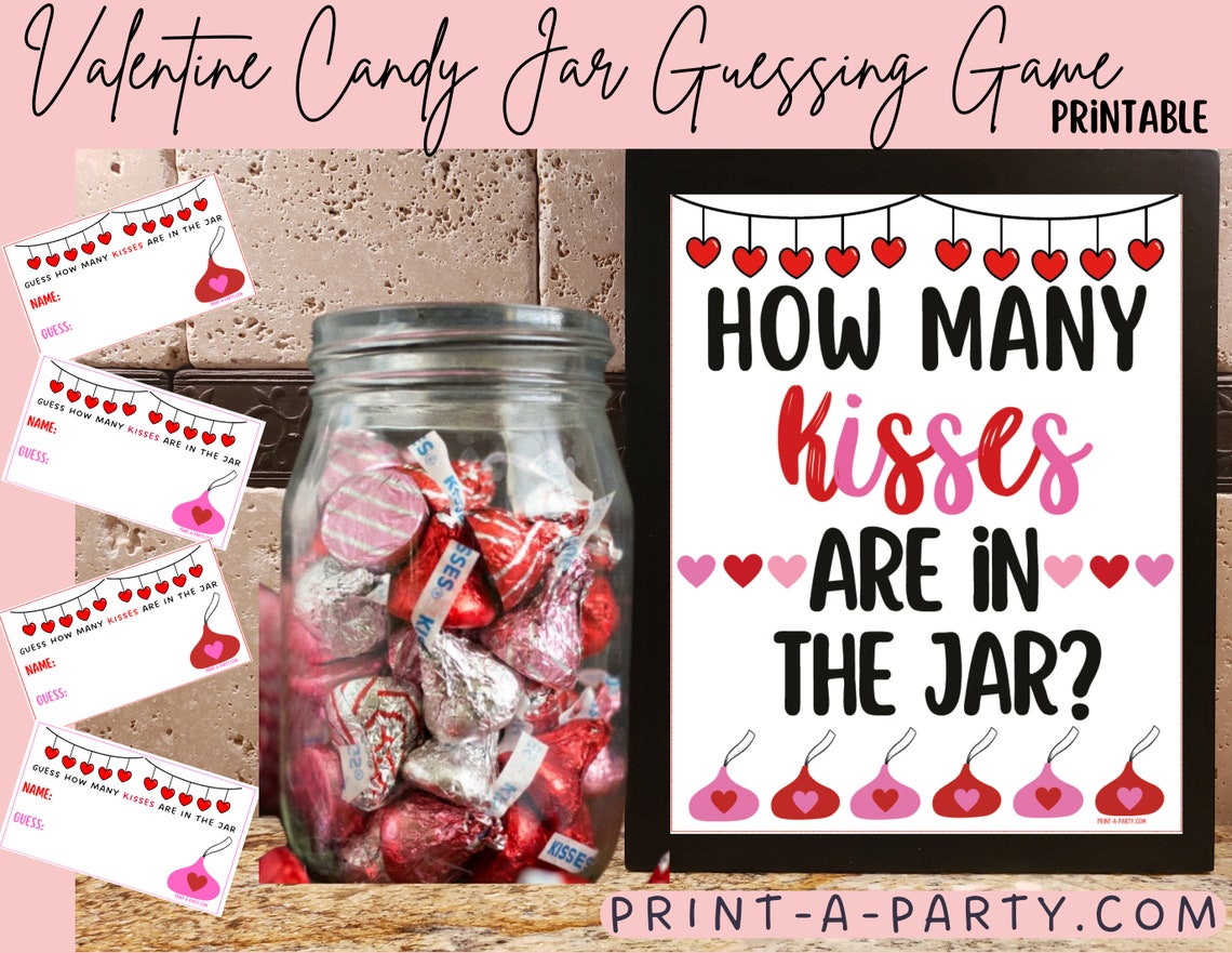 Valentine Chocolate Kisses Guessing Game - Printable Valentine's Game ...