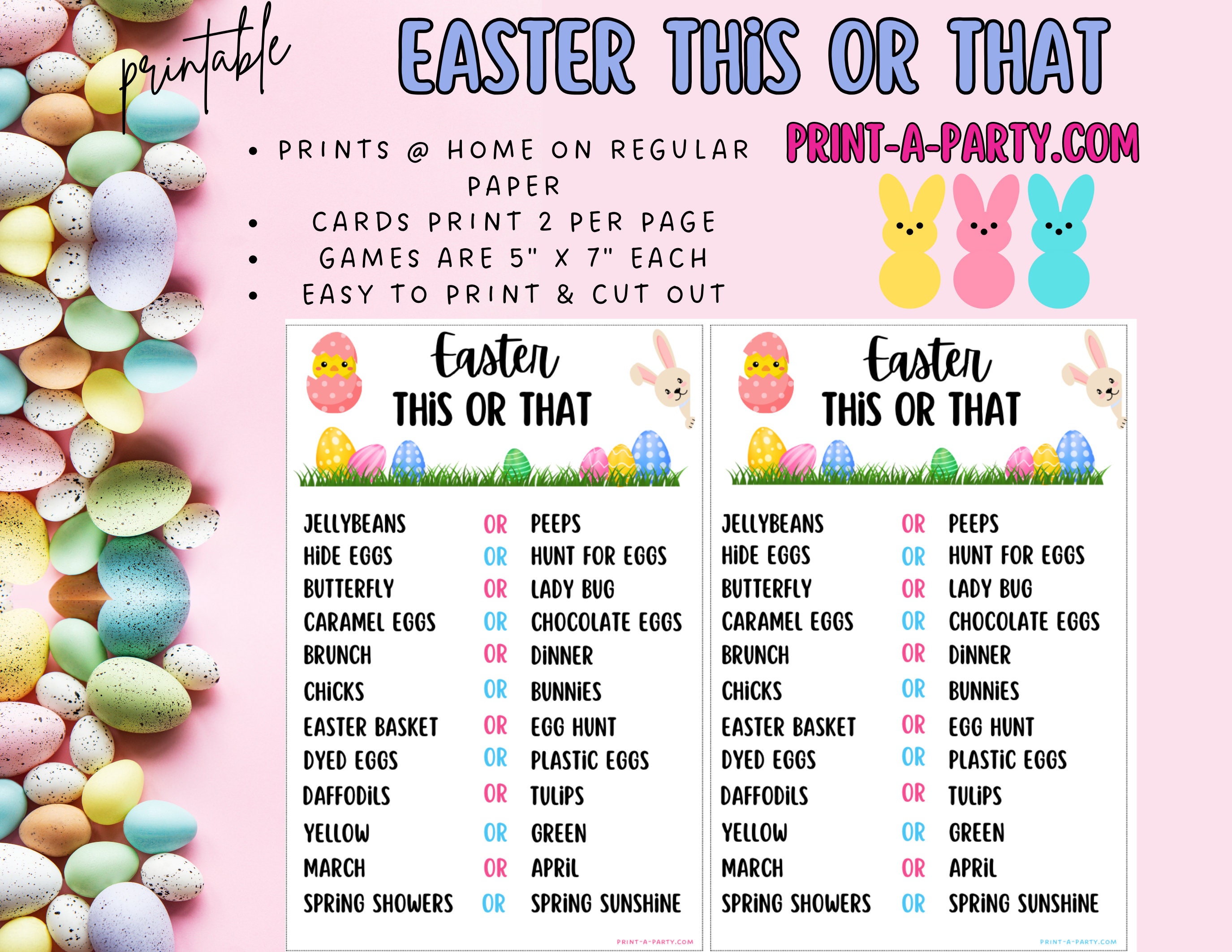 Easter This or That Printable | Easter Party Game | Easter Classroom ...
