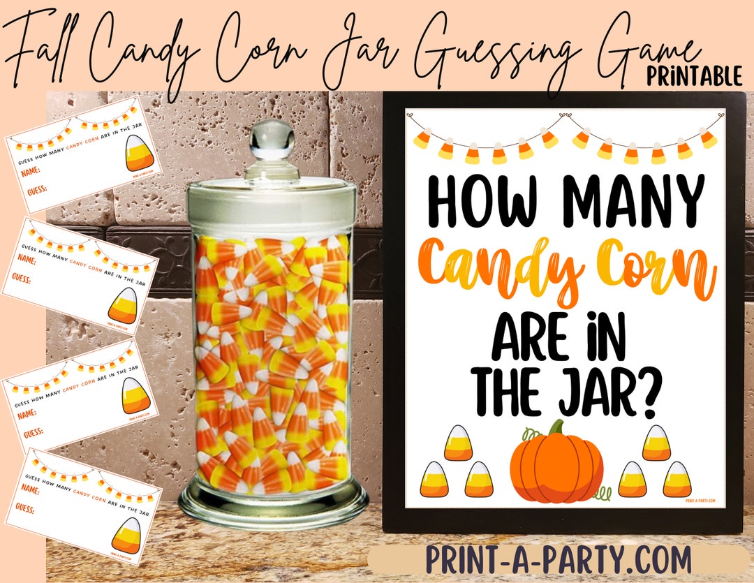 Fall Candy Corn Guessing Game | How Many Candy Corns Are in Jar | Fall ...
