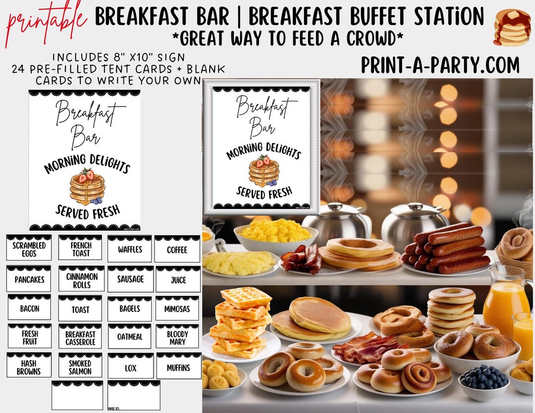BREAKFAST Brunch BAR | Breakfast Station | Party Food Bar | DIY ...
