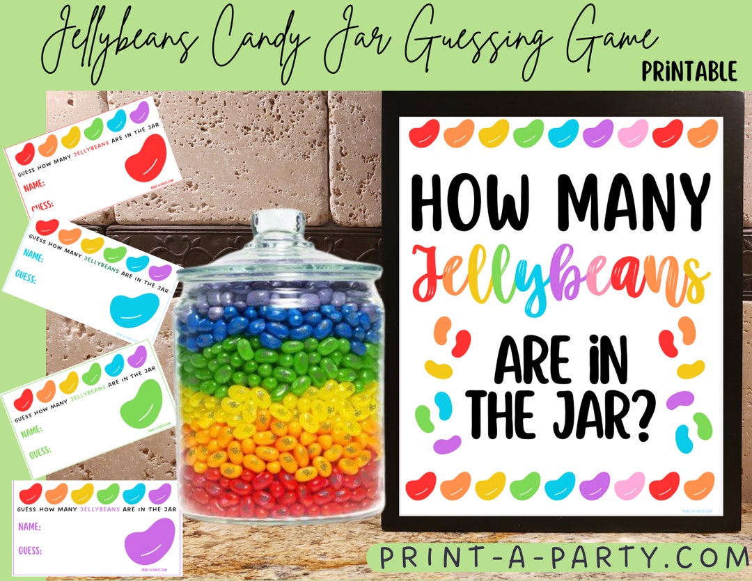 Easter Jellybean Colorful Candy Guessing Game How Many Jellybeans Are ...