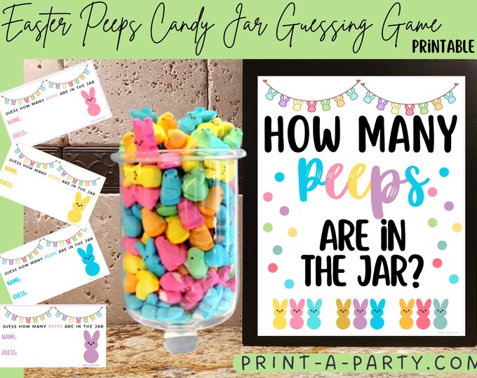 Easter Candy Guessing Game Printable, Guess How Many Candies, Easter ...
