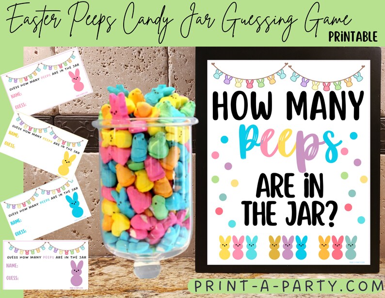 Easter Peeps Candy Guessing Game | How Many Peeps Are in Jar | Easter ...