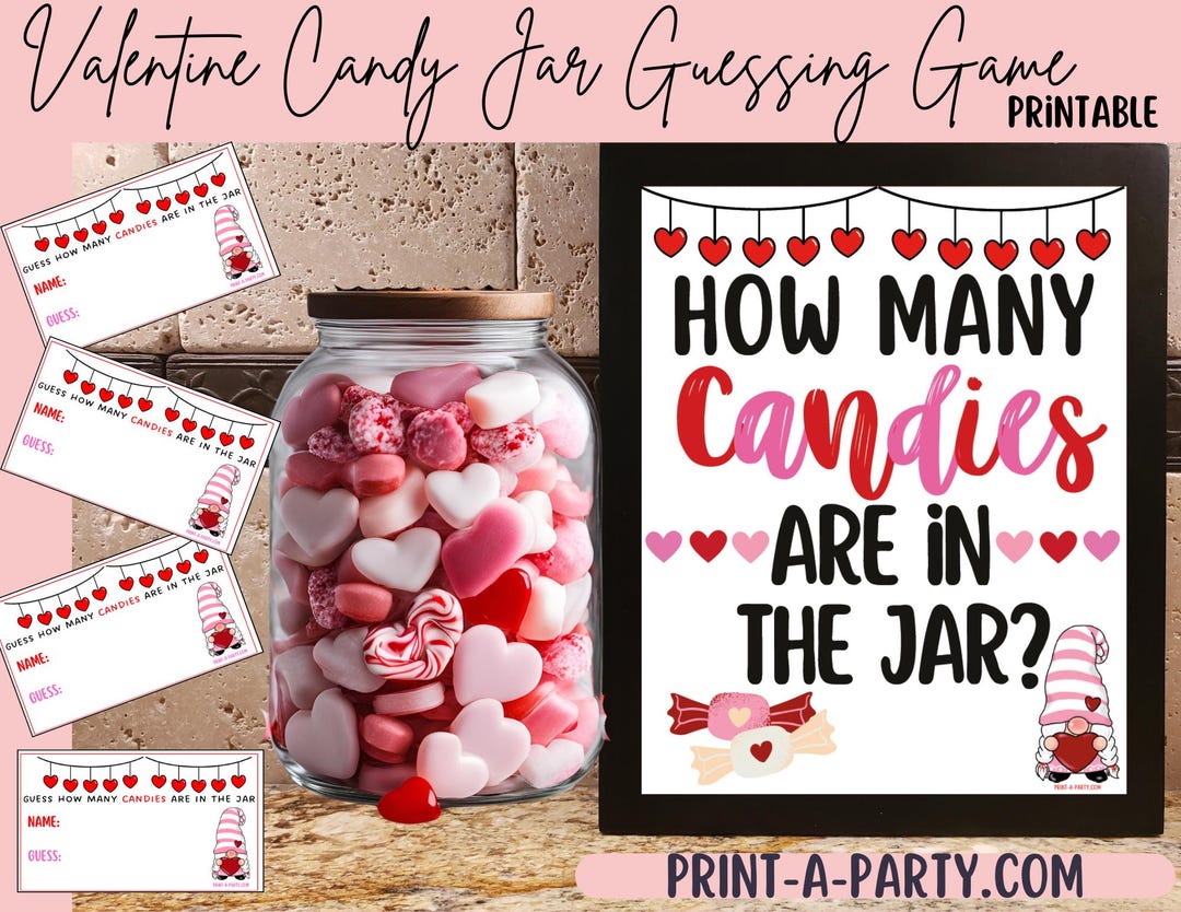Valentine Candy Guessing Game | How Many Candies in Jar | Valentine's ...