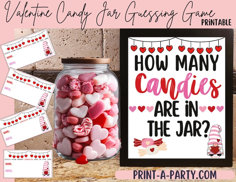 Valentine Candy Guessing Game - Printable Valentine's Game for Parties ...