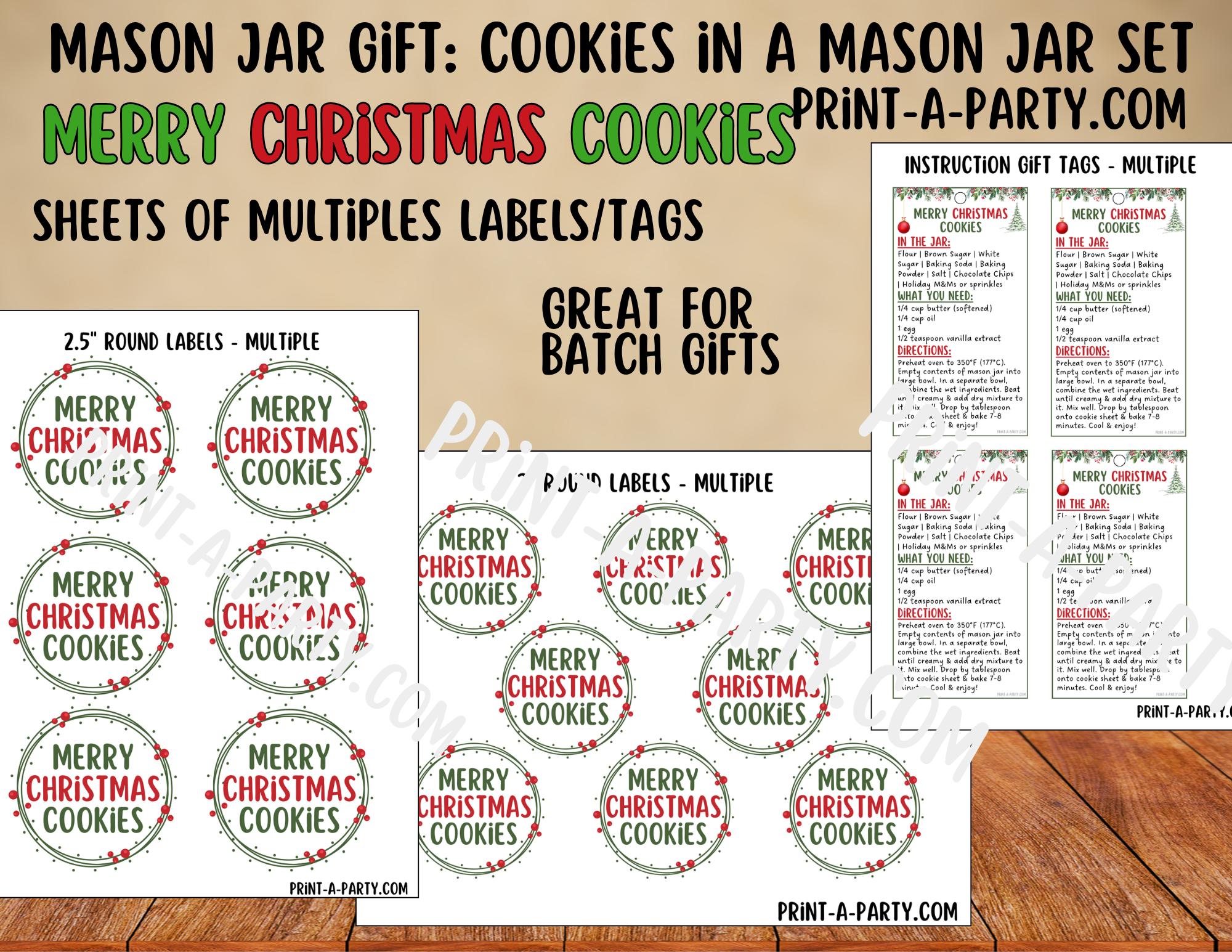 MASON JAR COOKIE Gift | Merry Christmas Cookies in a Mason Jar ...