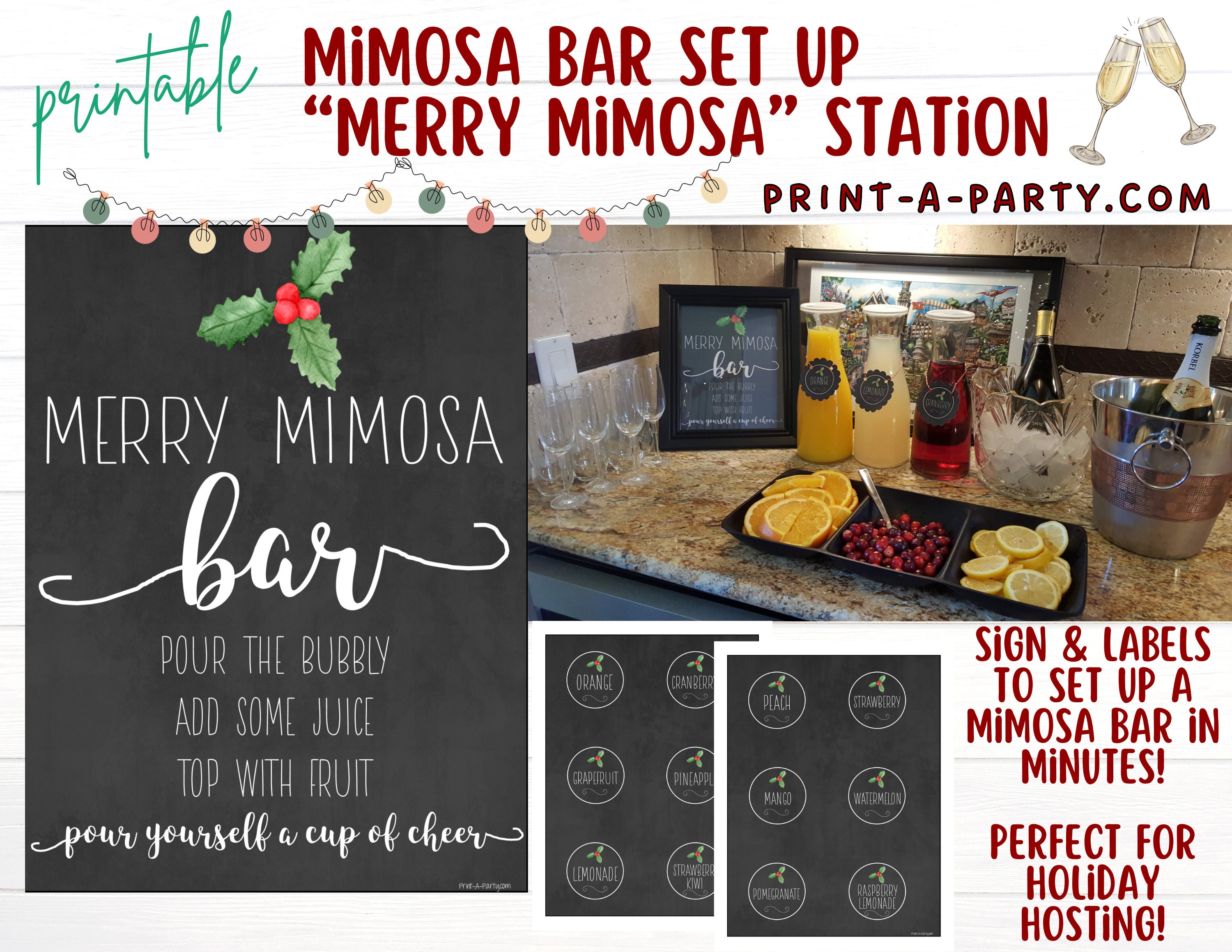 DIY MIMOSA BAR Setup for Holidays | Merry Mimosa Station | Christmas ...
