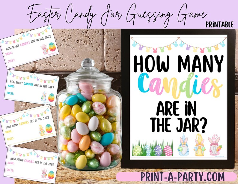 Candy Jar Guessing Game - EASTER CANDY - Printable Easter Party Game ...