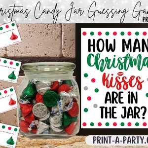 Candy Jar Guessing Game - CHRISTMAS CHOCOLATE KISSES - Printable ...