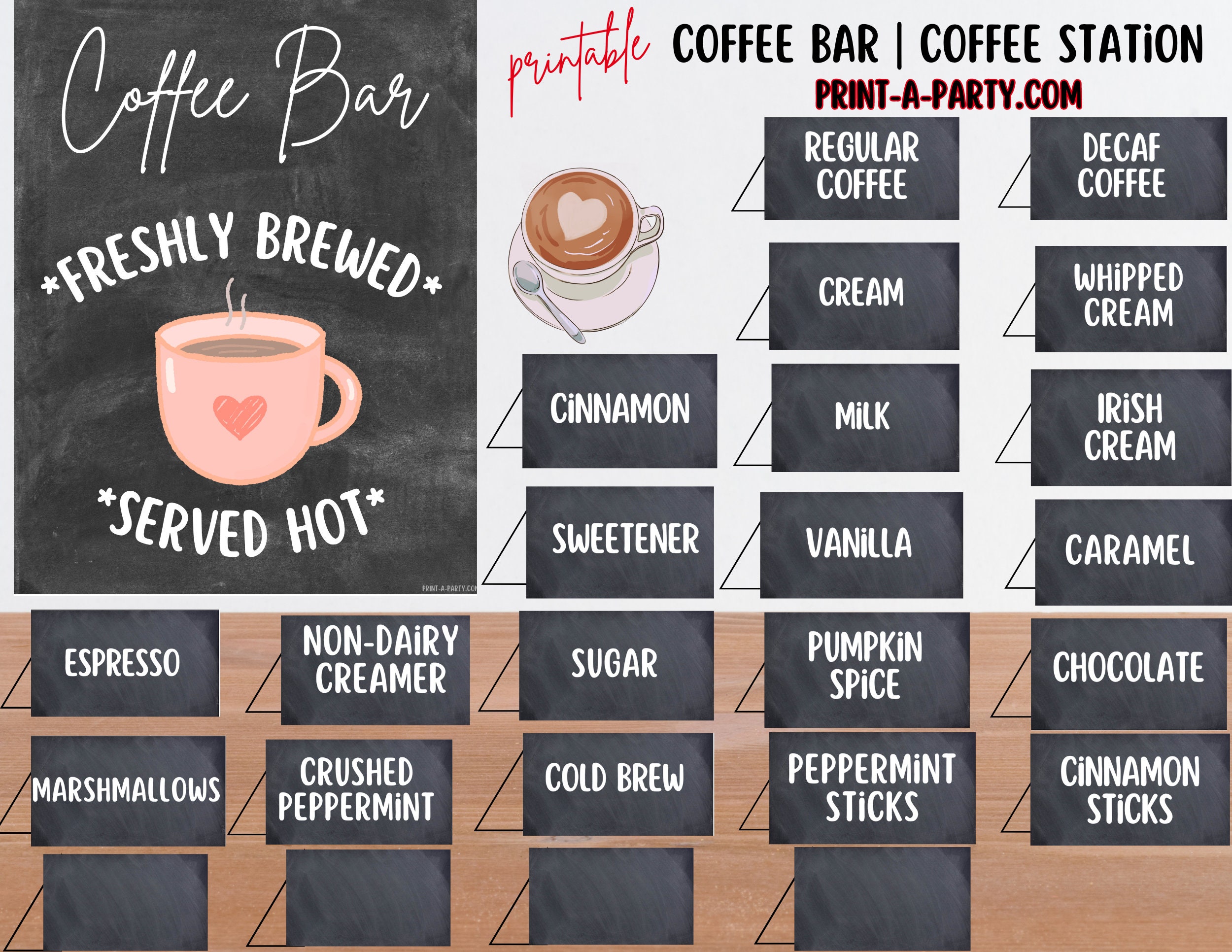 COFFEE BAR | Coffee Station Setup - Chalkboard | Coffee Bar Sign ...