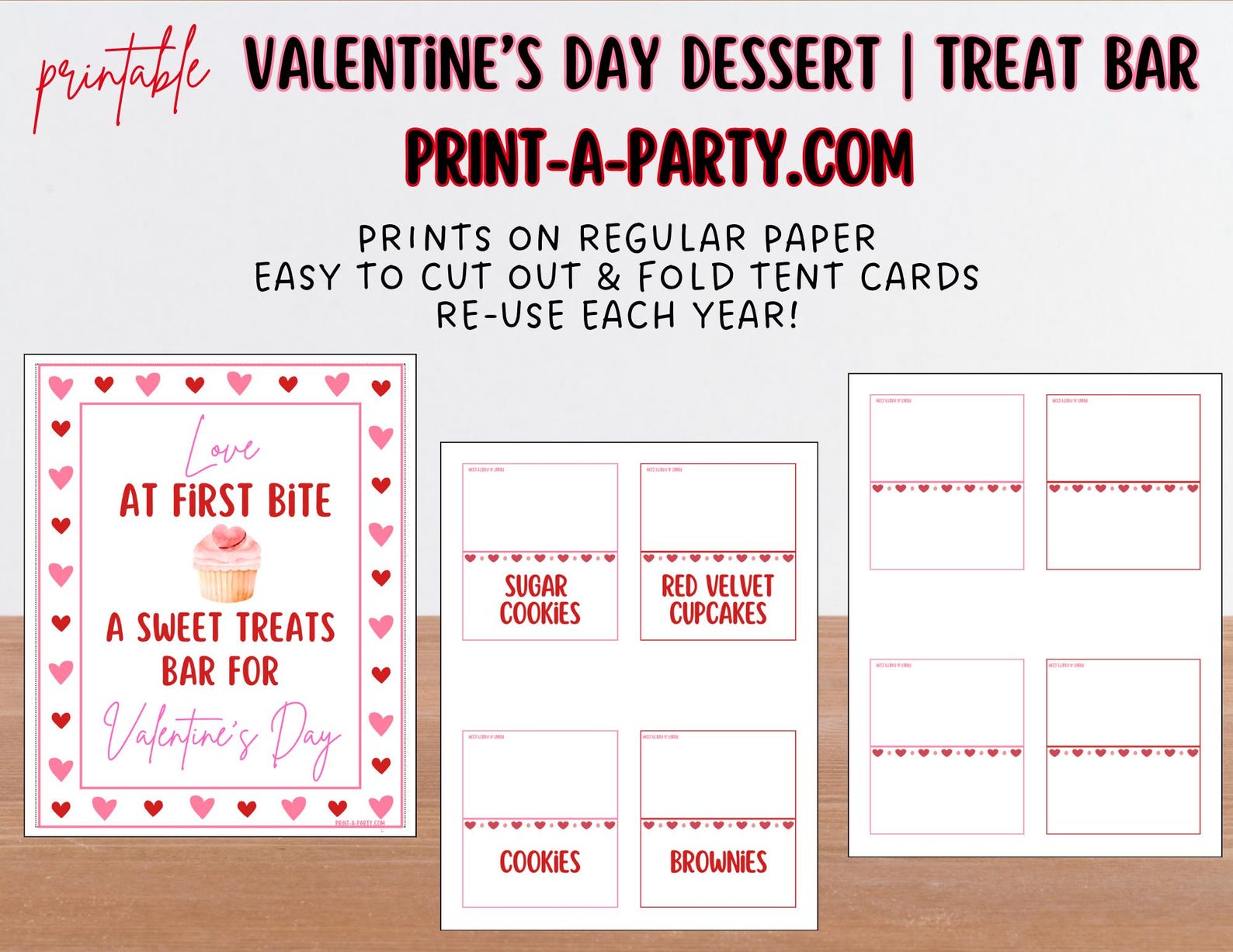 Valentine’s Day Dessert Bar Sign & Tent Cards – Sweet Treats Table ...