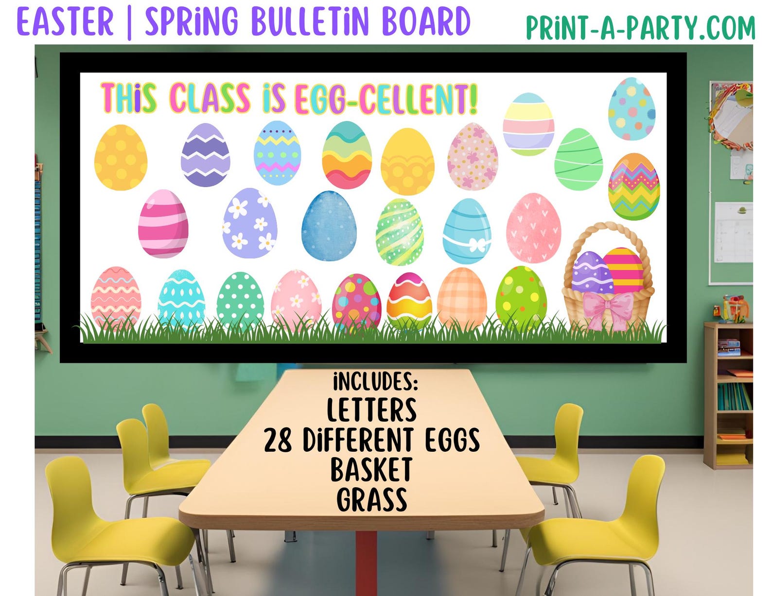BACK TO SCHOOL: Bulletin Board Printable Display for Classroom - Easter ...