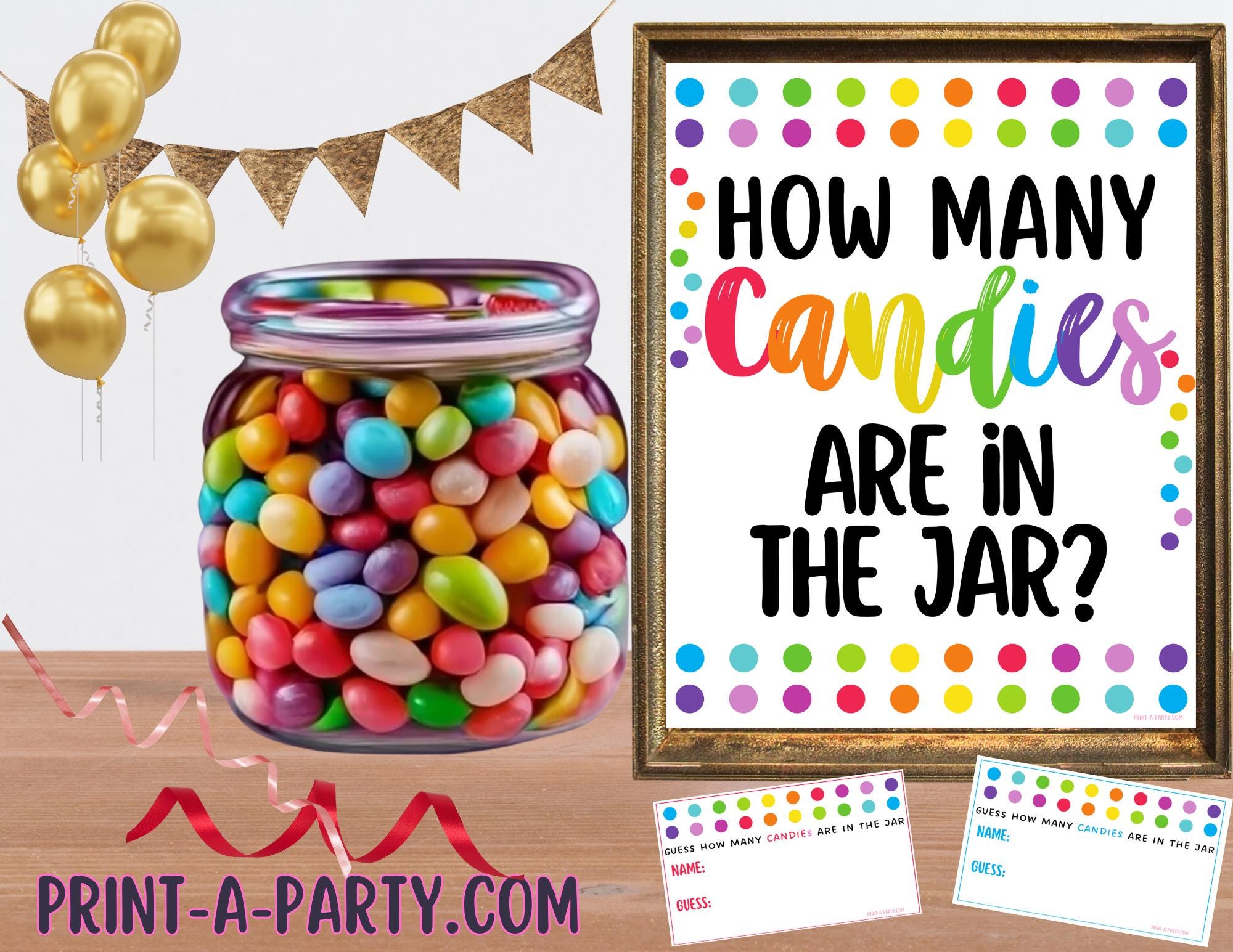 Candy Jar Guessing Game | How Many Candies in Jar Includes Sign and ...