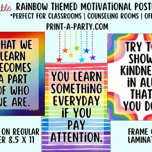 Rainbow Classroom Posters: Motivational Decor for Teachers (PDF ...
