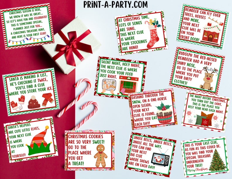 Christmas Scavenger Hunt Printable Game | Holiday Treasure Hunt With ...