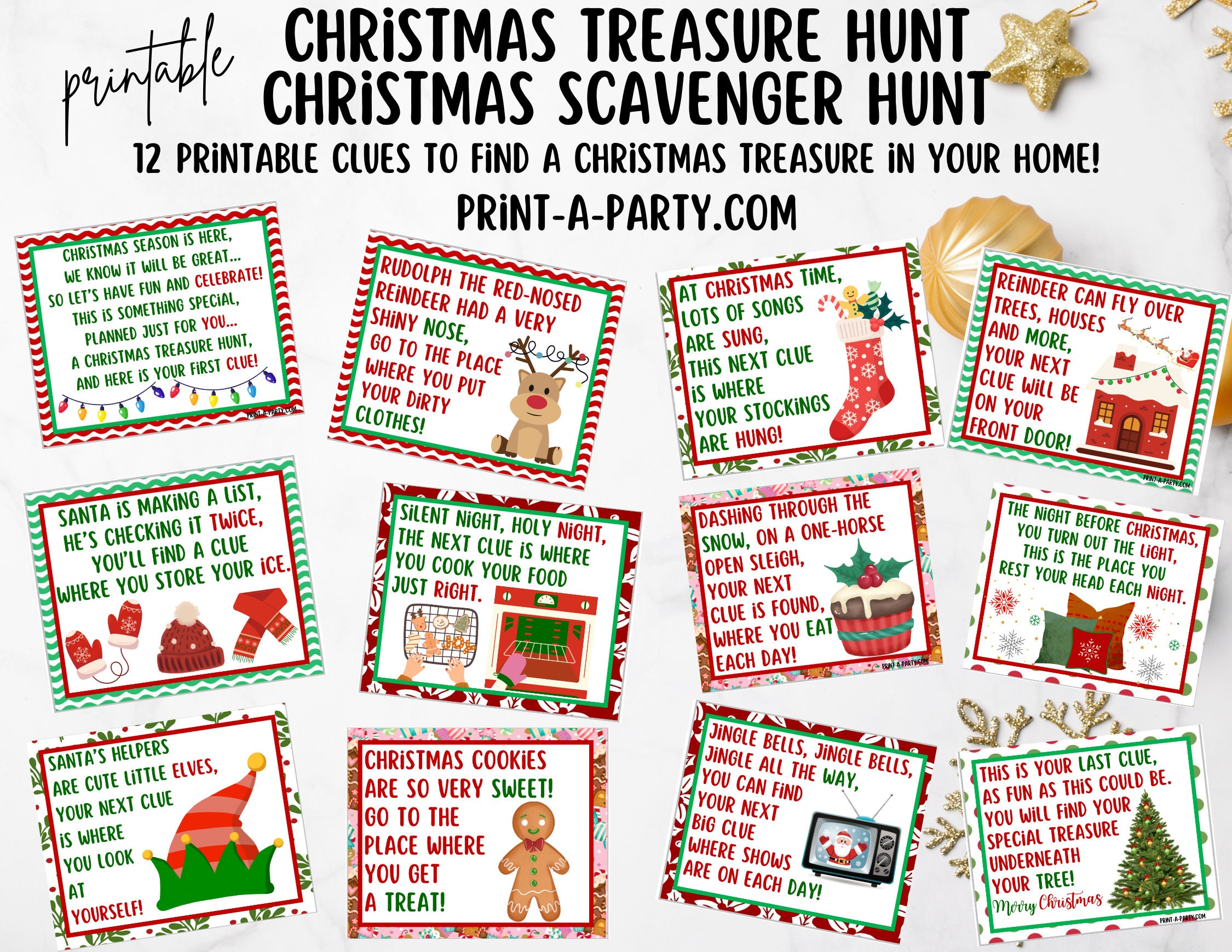 CHRISTMAS TREASURE HUNT | Christmas Gift Scavenger Hunt | Christmas ...