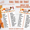 Fall Scavenger Hunt Printable Fall Party Game Classroom Games Kid Fall ...