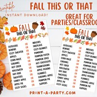 Fall Scavenger Hunt Printable Fall Party Game Classroom Games Kid Fall ...