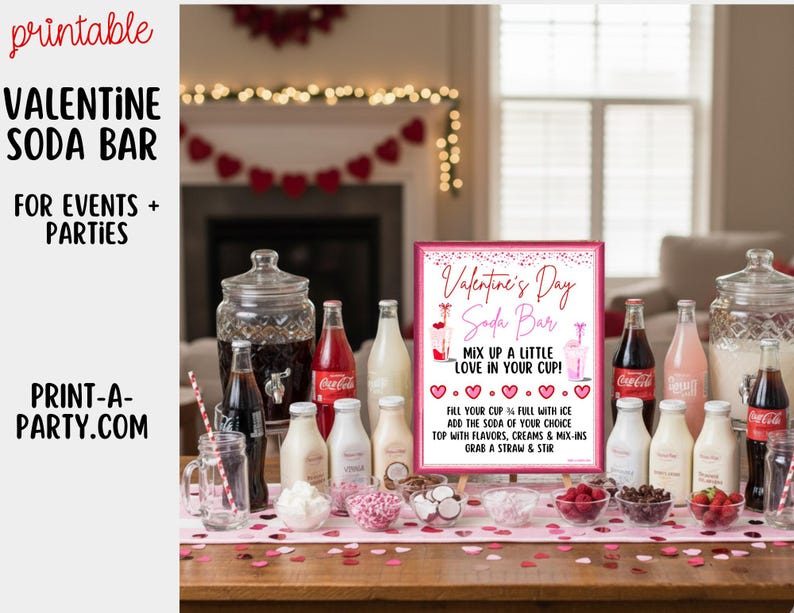 Valentine's Day "dirty" Soda Bar Sign & Recipe Cards – Party Drink ...