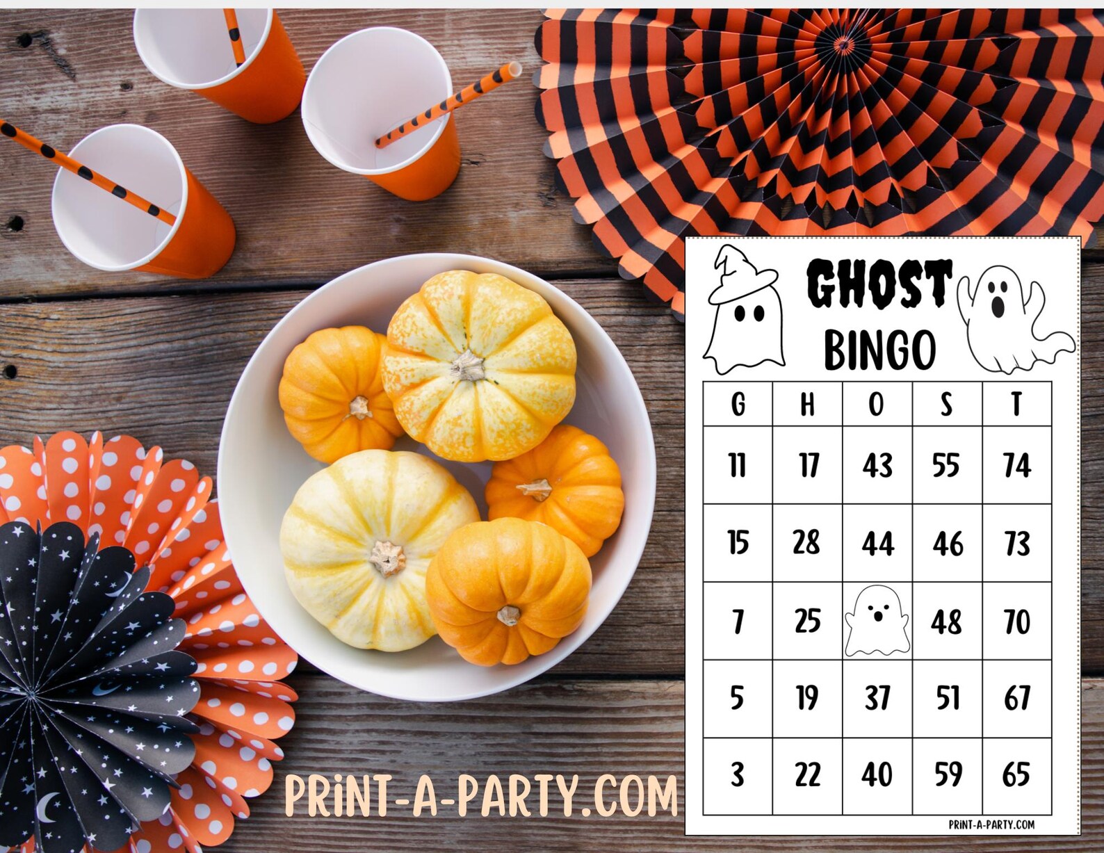BINGO: Halloween Ghost Bingo Game Printable – Fun G-H-O-S-T Version for ...