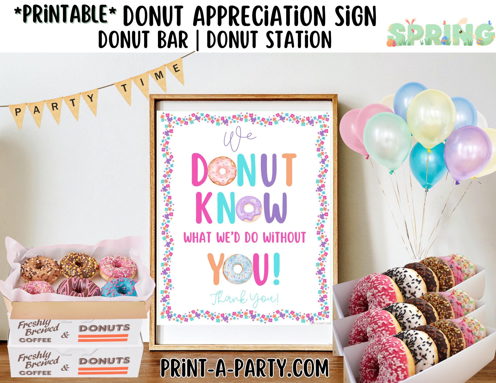 Appreciation Sign DONUT Bar Station - Spring | Teacher Staff ...