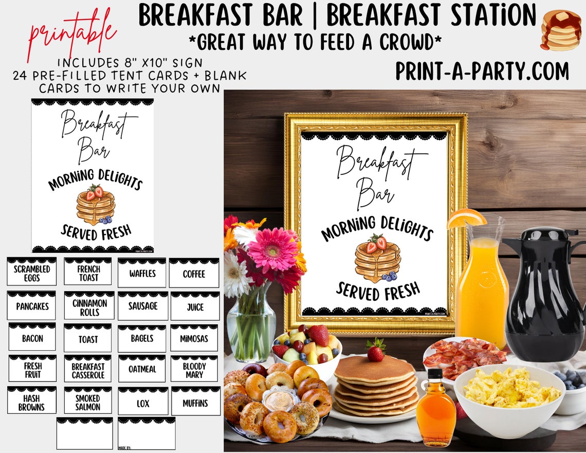 BREAKFAST BAR | Breakfast Station | Party Food Bar | DIY Breakfast Bar ...