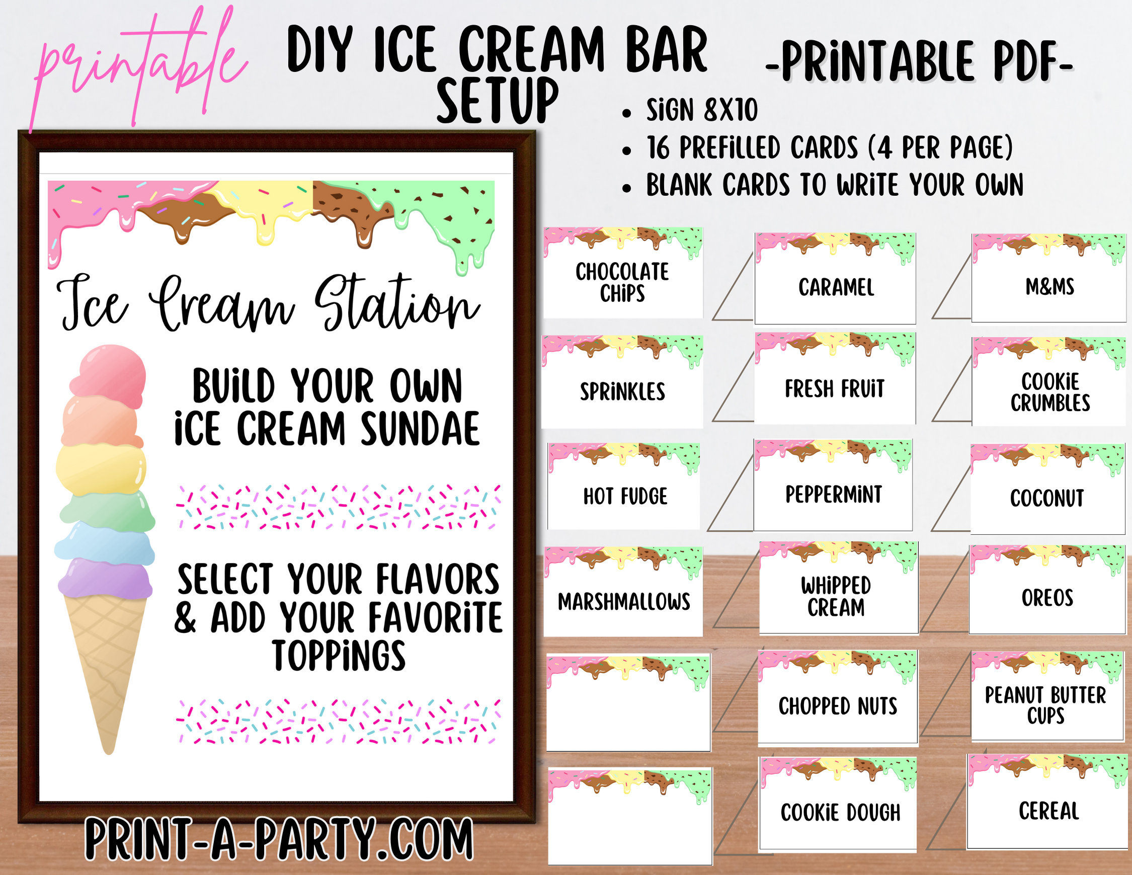 ICE CREAM BAR | Ice Cream Station - White | Make Your Own Ice Cream ...