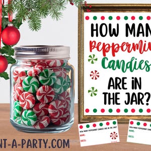 Candy Jar Guessing Game - CHRISTMAS PEPPERMINTS - Printable Holiday ...