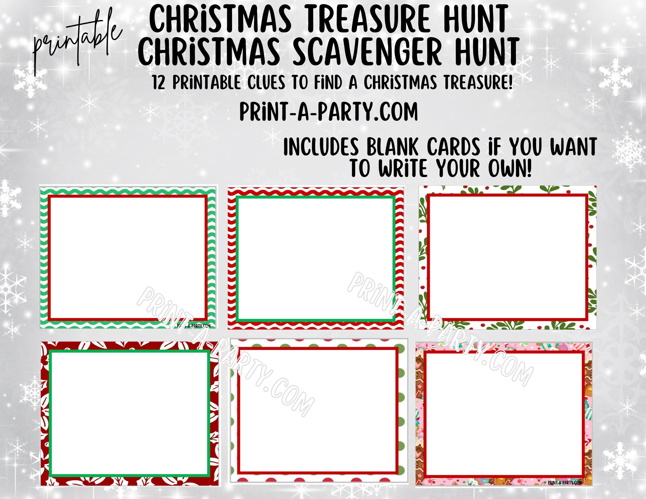 Christmas Scavenger Hunt Printable Game | Holiday Treasure Hunt With ...