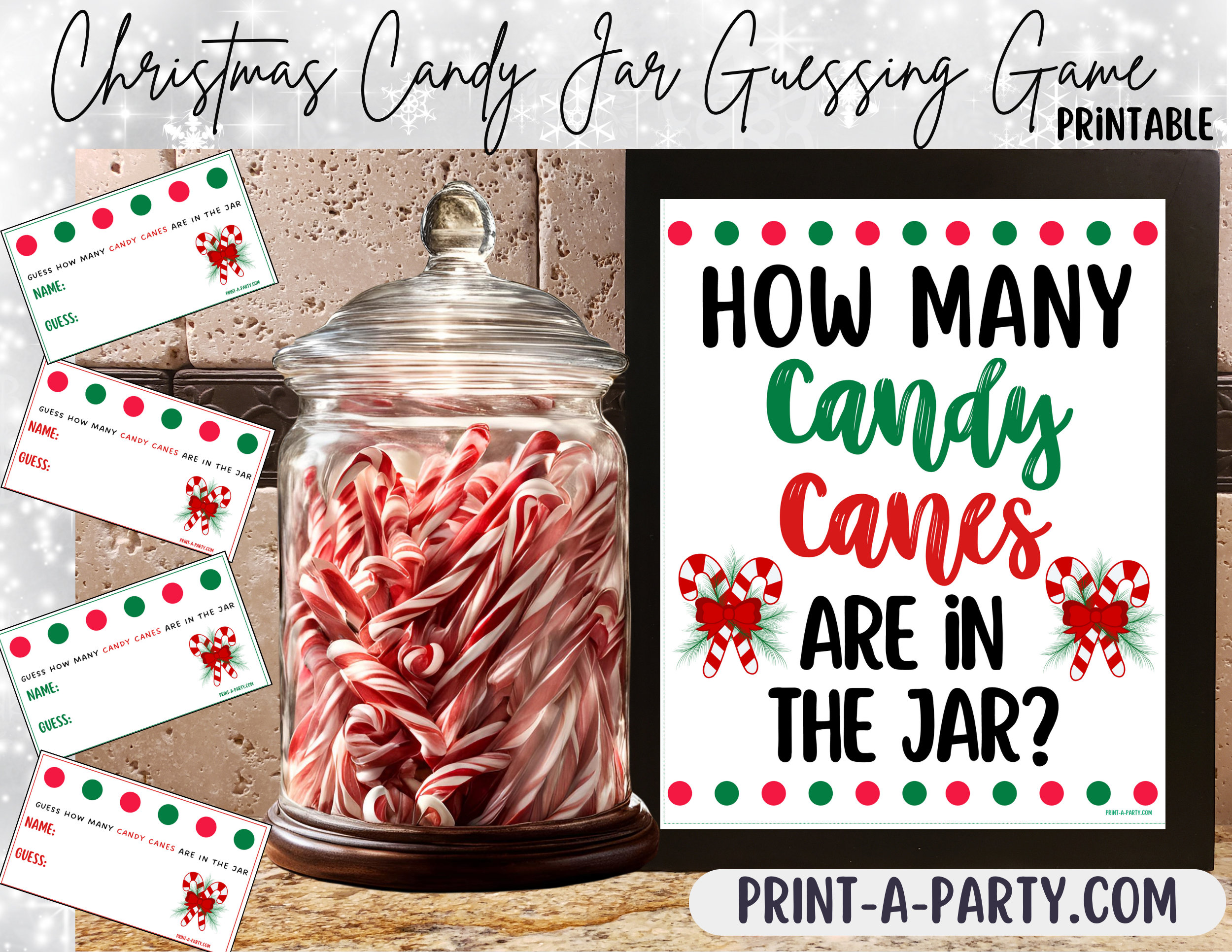 Christmas Candy Canes Guessing Game | How Many Candy Canes in Jar ...