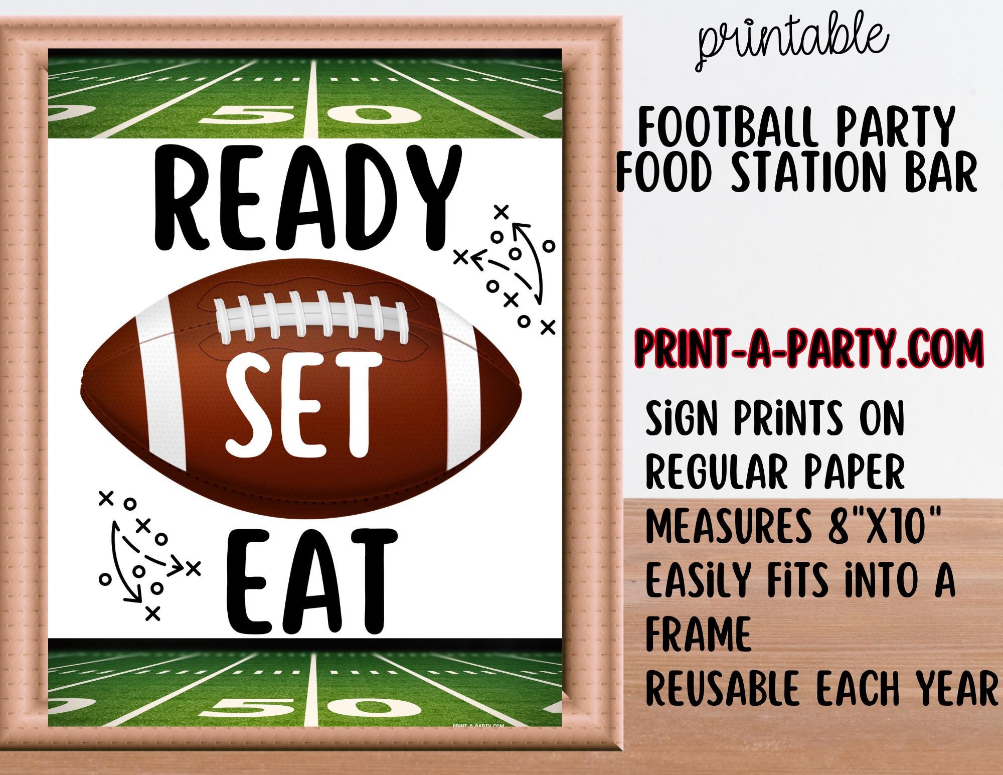 FOOTBALL PARTY FOOD Buffet Printable - Sign and Food Labels - Perfect ...