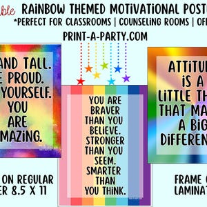 Rainbow Classroom Posters: Motivational Decor for Teachers (PDF ...