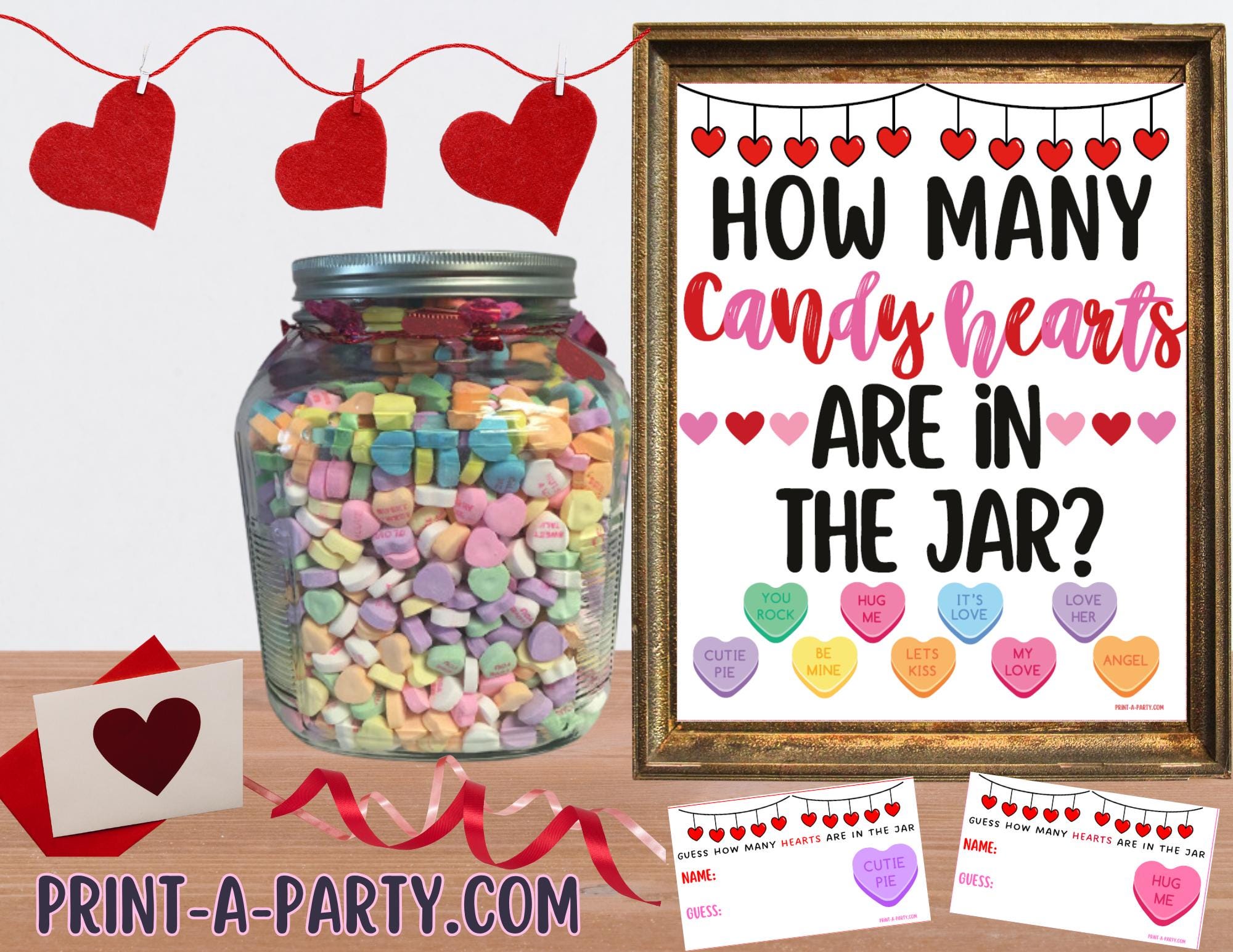 Valentine Conversation Hearts Guessing Game - Printable Valentine's ...