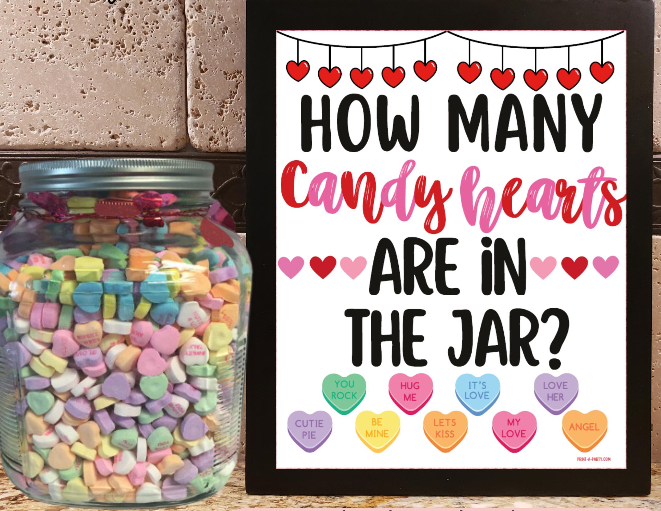 Valentine Conversation Hearts Guessing Game - Printable Valentine's ...