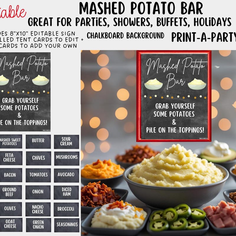 Mashed Potato Bar - Etsy