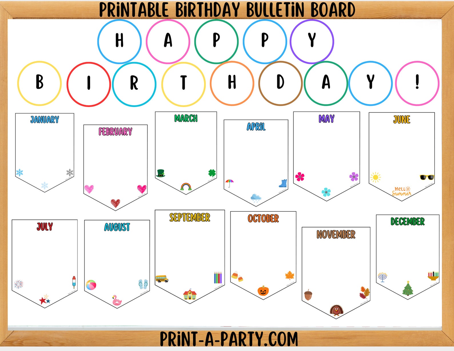 BACK TO SCHOOL: Birthday Bulletin Board Display for Classroom ...