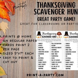 Printable Thanksgiving Scavenger Hunt Game – PDF Download for Family or ...