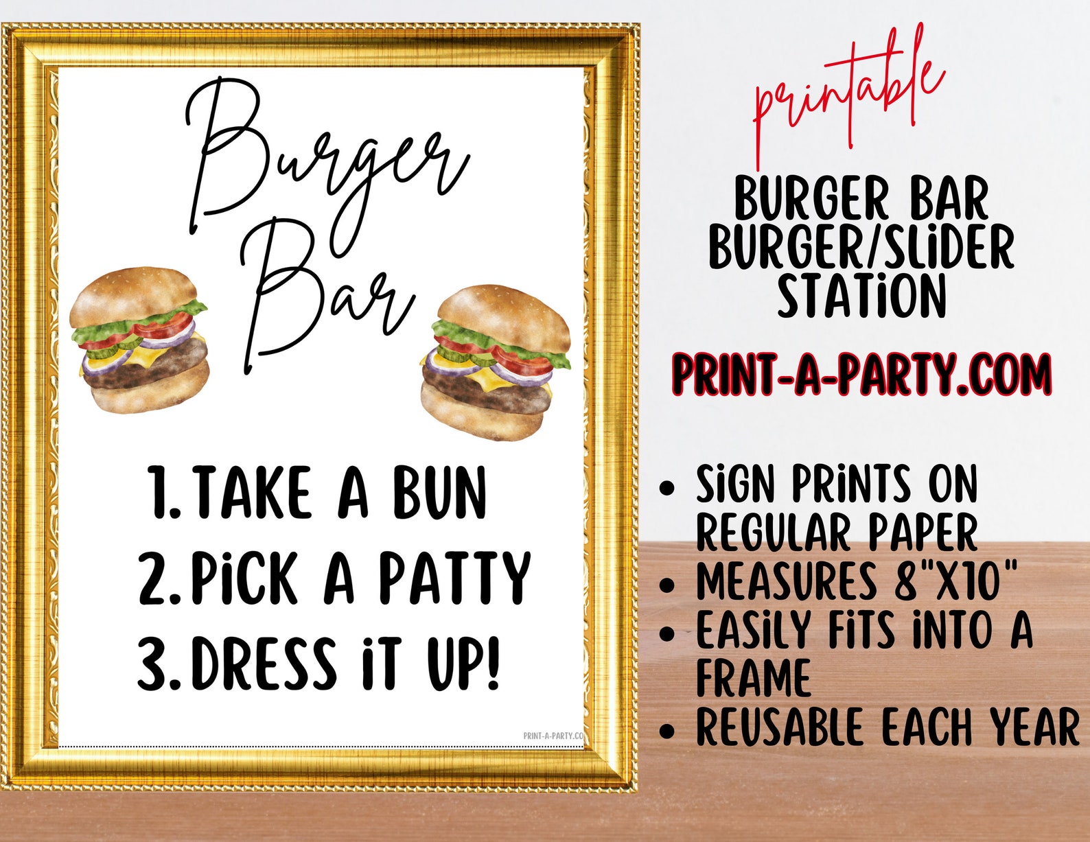 BURGER SLIDER BAR Burger Slider Station Setup White Make Your Own ...