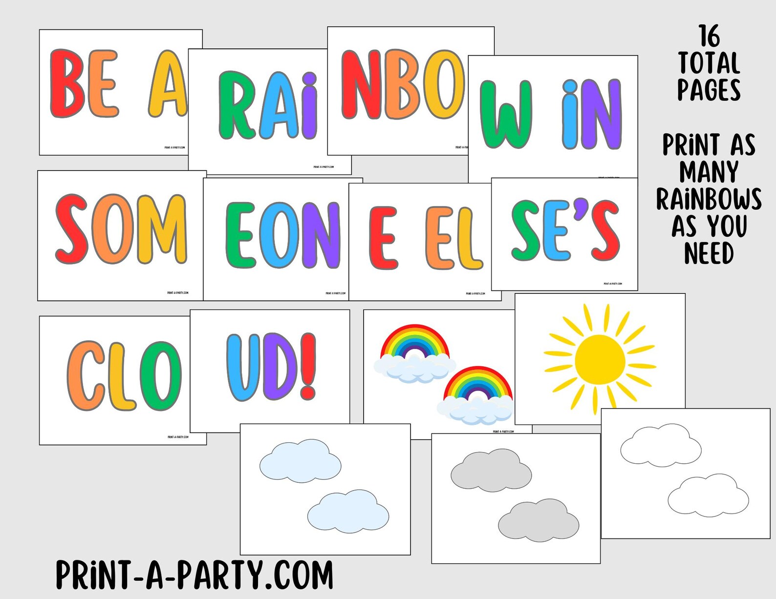 Rainbow Bulletin Board Kit | Classroom Door Decor, Editable Rainbows ...