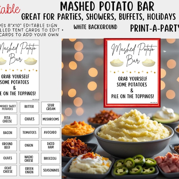 Mashed Potato Bar - Etsy