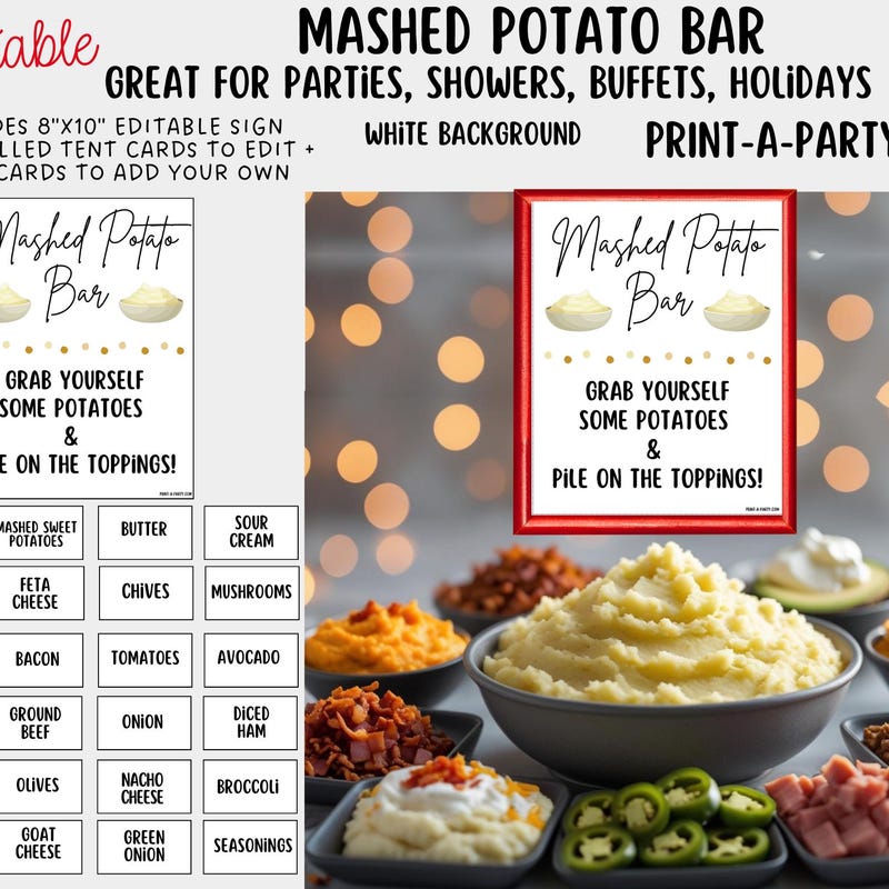 Mashed Potato Bar - Etsy
