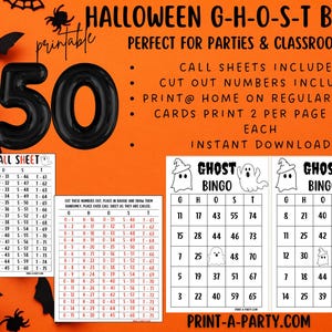 BINGO: Halloween Ghost Bingo Game Printable – Fun G-H-O-S-T Version for ...