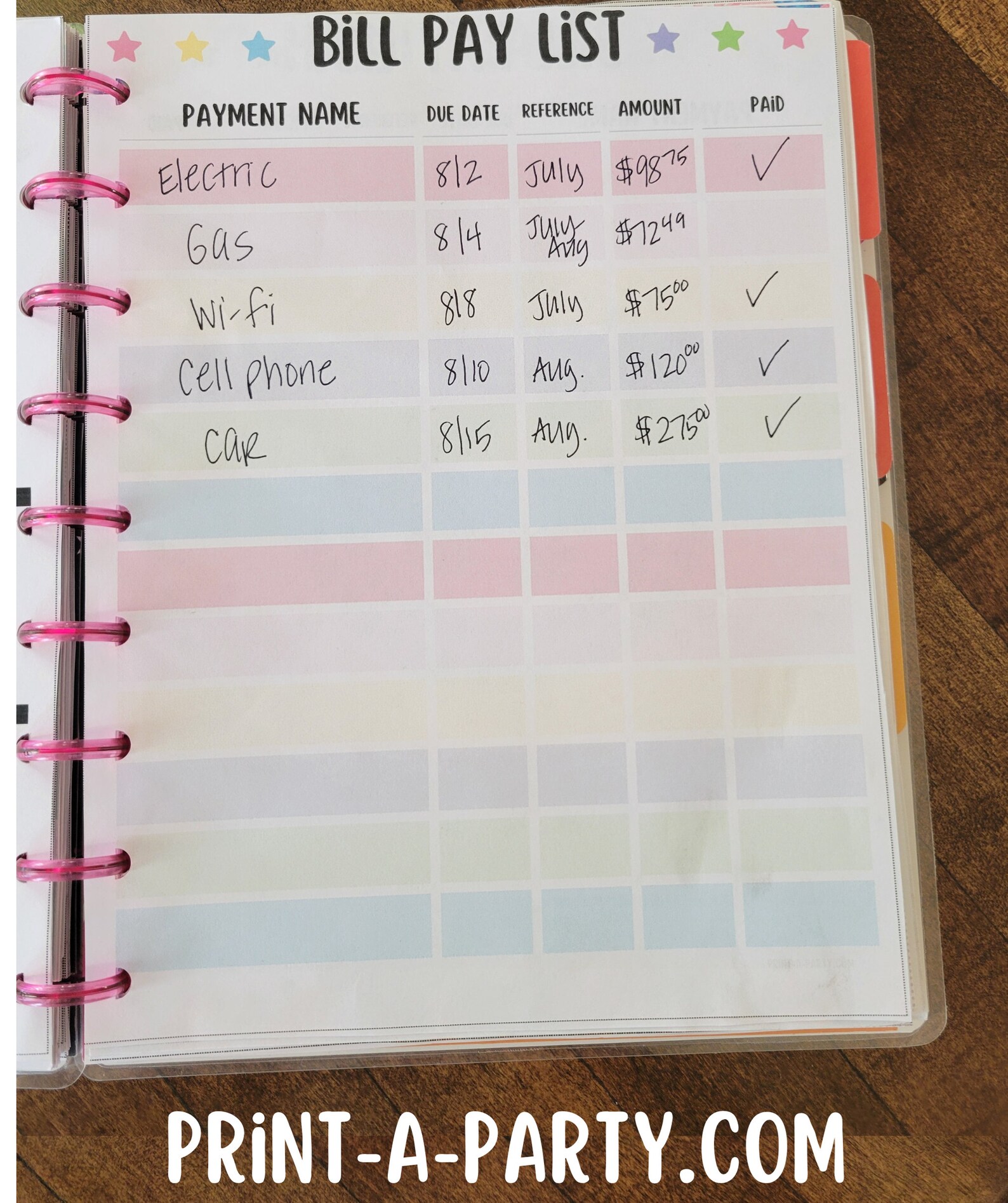 Bill Pay Checklist Planner Page | Finance Tracking | Bill Paying | Disc ...
