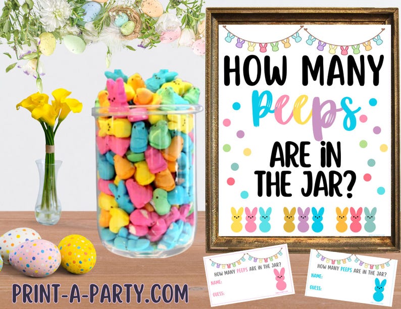 Candy Jar Guessing Game - EASTER PEEPS - Printable Easter Party Game ...