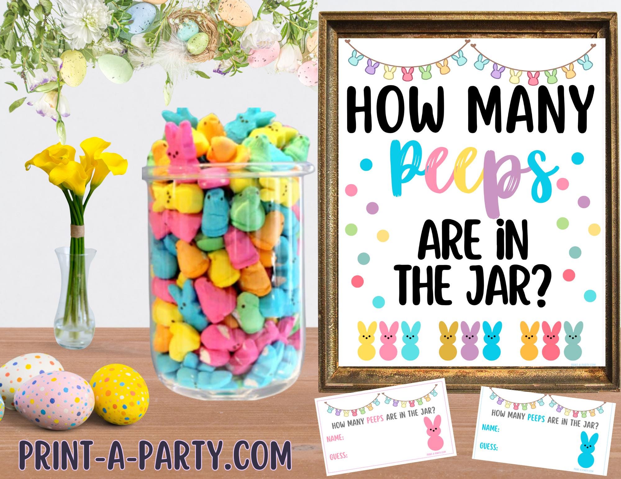 Candy Jar Guessing Game - EASTER PEEPS - Printable Easter Party Game ...