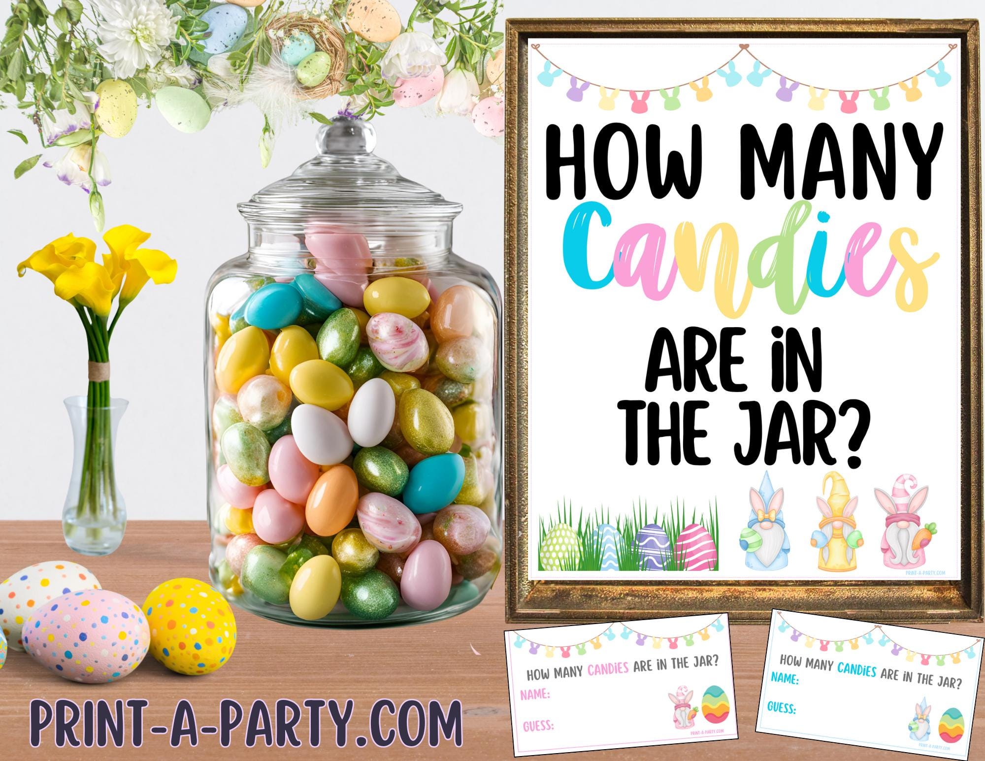 Candy Jar Guessing Game - EASTER CANDY - Printable Easter Party Game ...