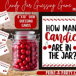 Cherry Candy Jar Guessing Game: Printable Party Game (PDF Download ...