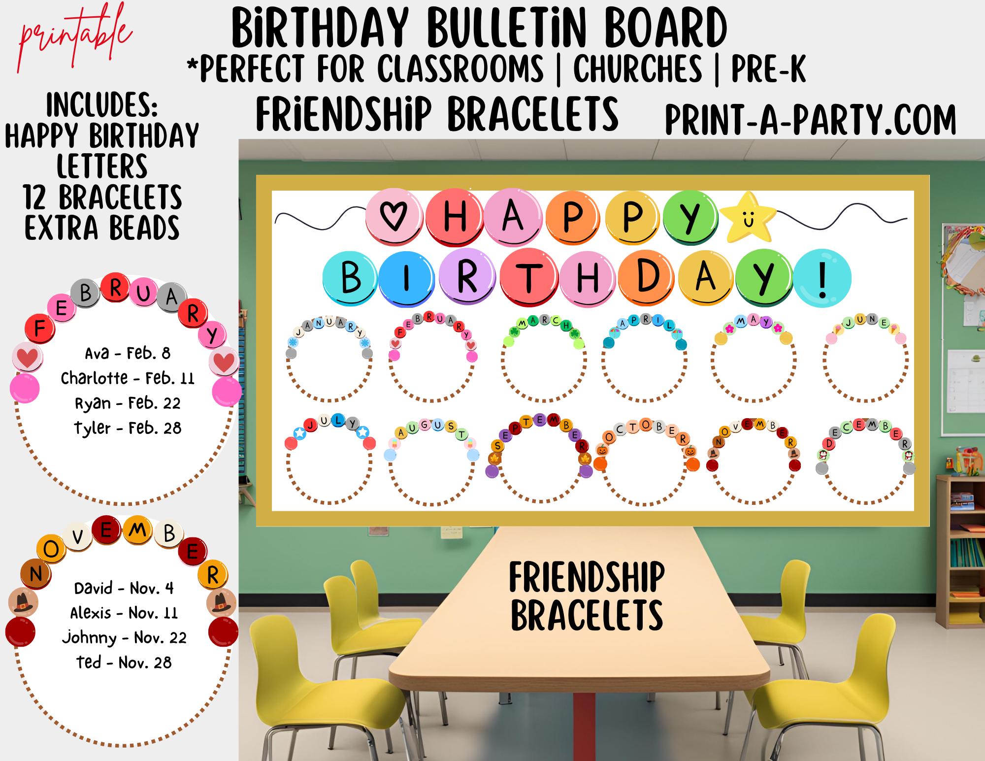 BACK TO SCHOOL: Birthday Bulletin Board Printable Display for Classroom ...